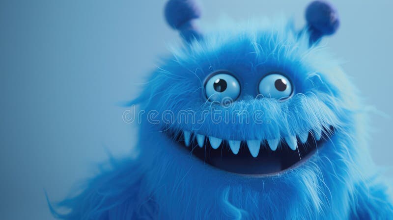 Blue Furry Monster stock image. Image of unusual, furry - 374179601