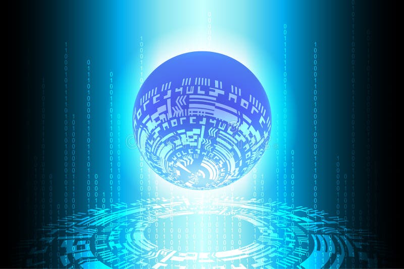 Blue Future Binary Globe Technology Background Stock Vector ...