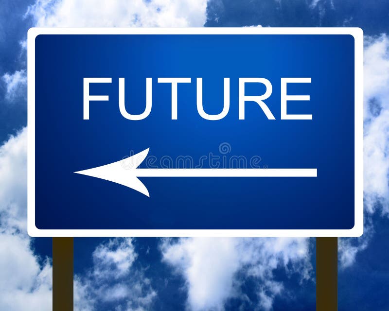 Vision Future Direction Road Sign Stock Vector
