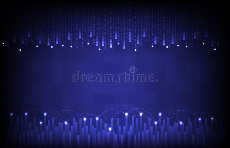 Blue Futuristic Background of Dot Glowing Internet Connection Matrix ...