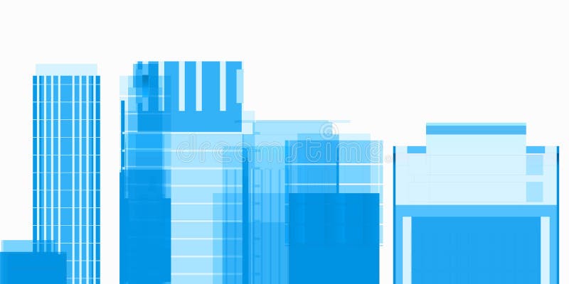 Blue Structure of Architectural Work of Draw in White Soft Environment ...