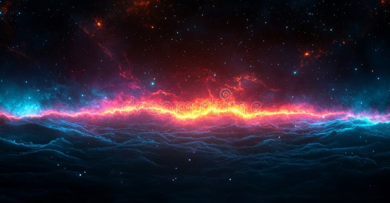 Blue Futuristic Hi-tech Waves Surrounded by Glowing Pixel Particles and ...