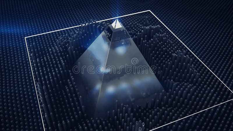 Futuristic Sci-fi Pyramid 3D Render Illustration Stock Illustration ...
