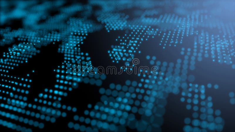 Blue Futuristic Stream Data Communication Flying into Digital ...