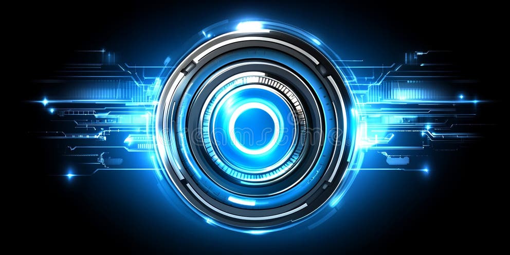 Blue Futuristic Tech Design Stock Illustration - Illustration of ...