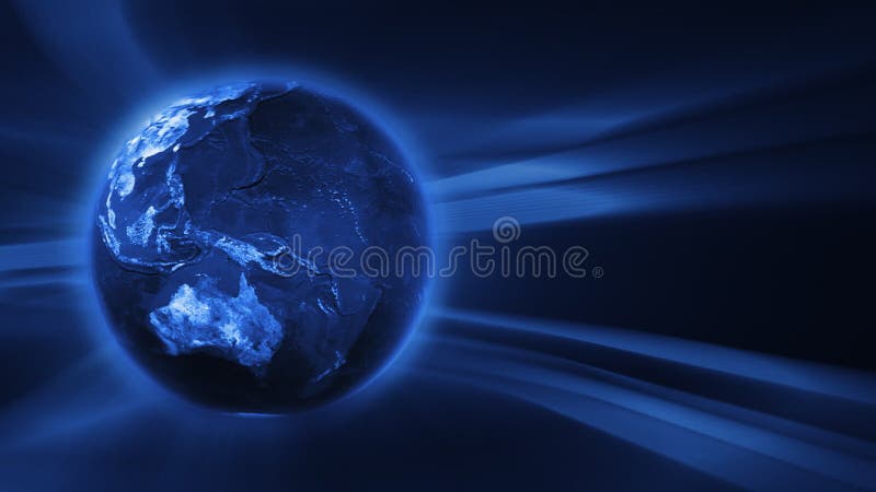 Blue FX Background with Rotating Earth Globe,seamless Loop, Stock ...