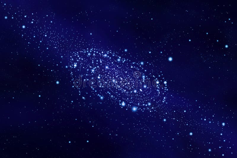 Blue Galaxy in the Deep Space Stock Illustration - Illustration of ...