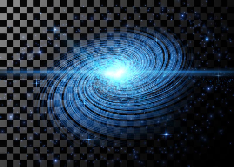 Blue Galaxy Isolated on Transparent. Cosmic Vector Illustration. Stock ...
