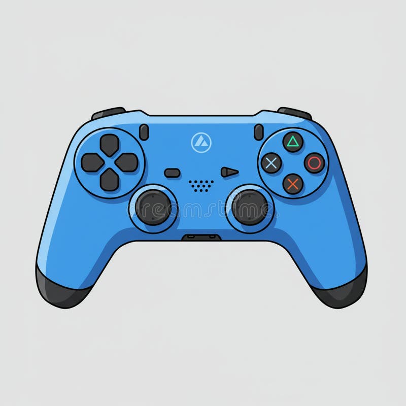 A Blue Game Controller with a Modern Design, Featuring Dual Analog ...