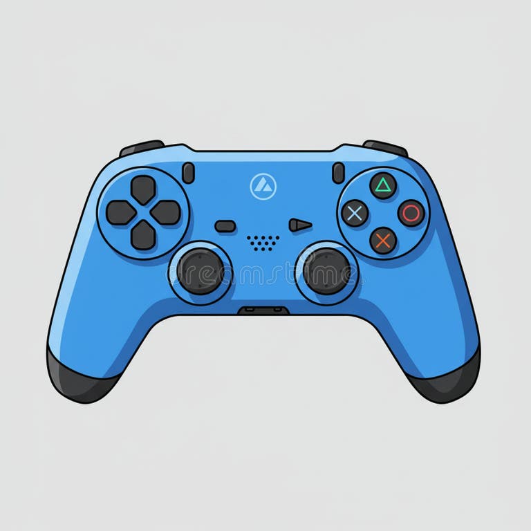 A Blue Game Controller with a Modern Design, Featuring Dual Analog ...