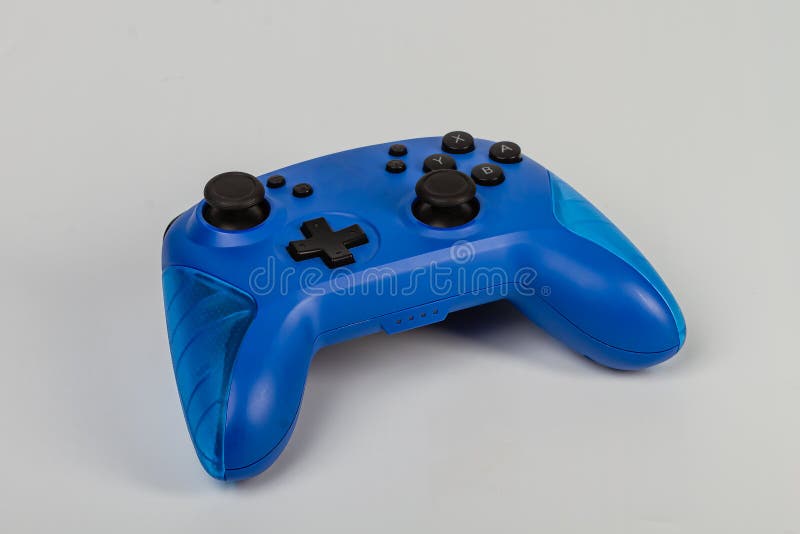 Blue Game Controller for Playstation on a Light Background Stock Photo ...