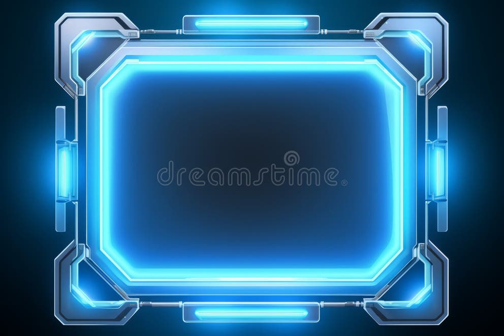 Blue Game Frame Avatar Energy. Generate Ai Stock Illustration ...