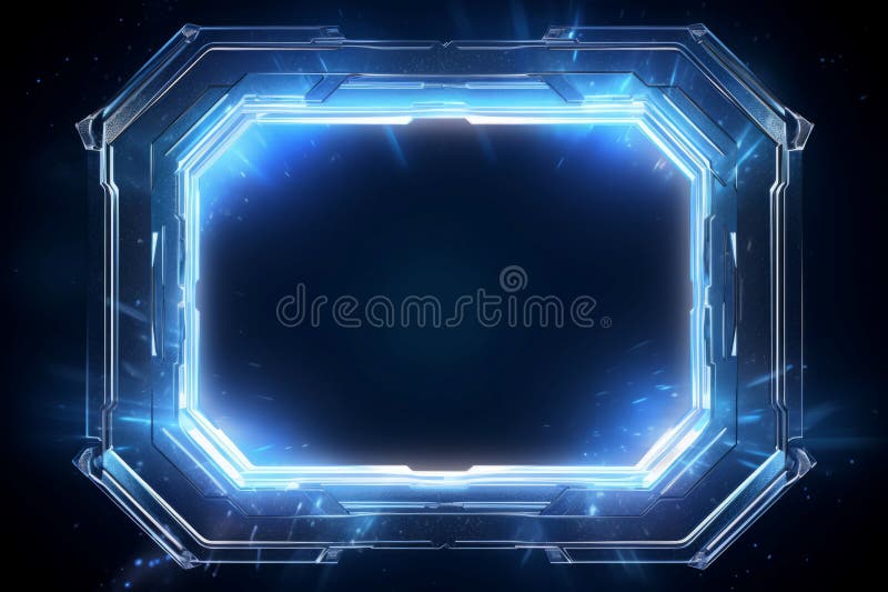 Blue Game Frame Avatar Space Light. Generate Ai Stock Illustration ...