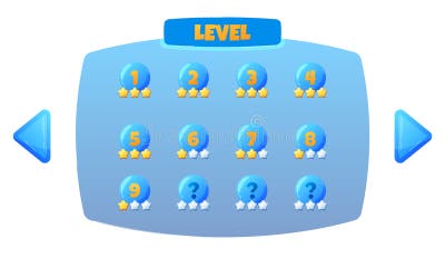 Blue Game Level Selection Screen with Numbered Bubbles and Stars ...