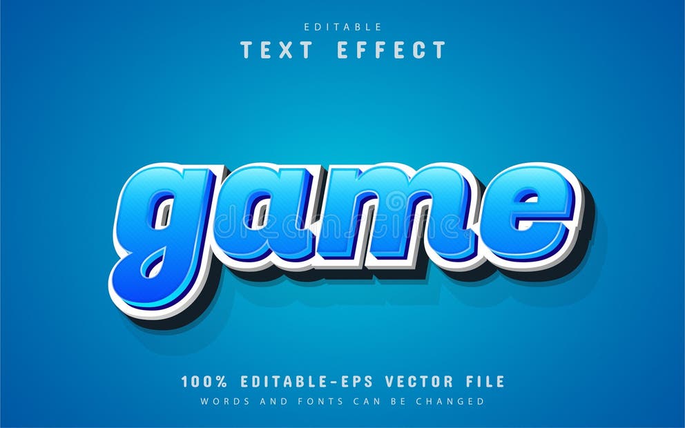 Blue game text effect stock vector. Illustration of symbol - 256126631