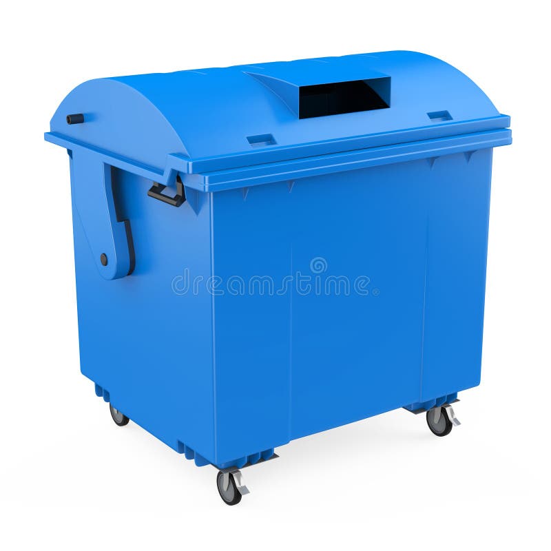 Blue Garbage Recycle Bin for Collecting Paper Flat Vector Illustration ...