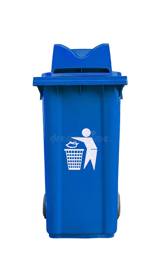 Blue garbage bin stock image. Image of isolated, environment - 40170019