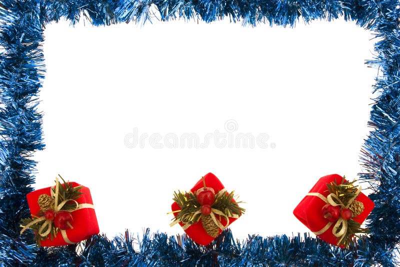 Blue Garland with Gifts stock image. Image of garland - 3763607