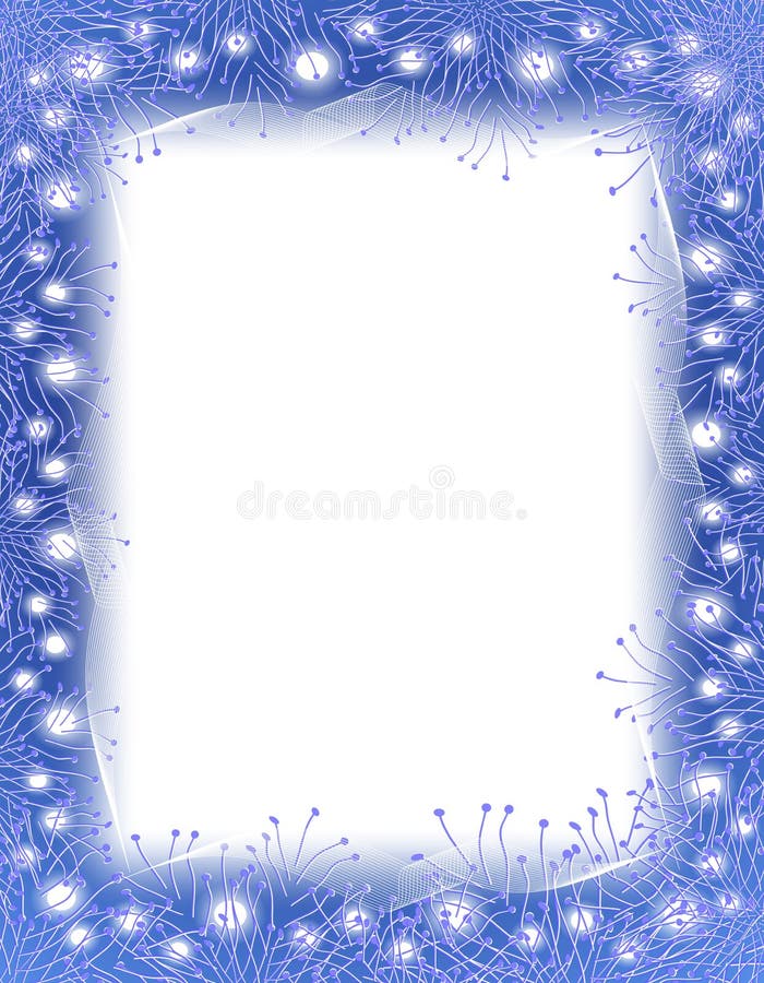 Blue Garland and Lights Border Stock Illustration - Illustration of ...