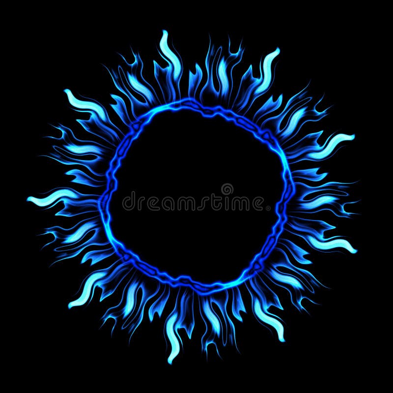 Blue Gas Flame Ring - Burning Fire Tongue Stock Vector - Illustration ...