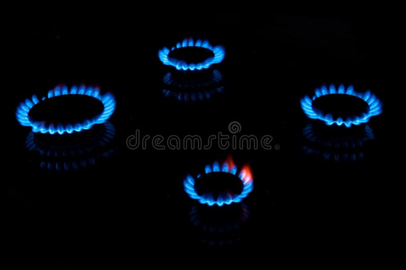 Blue gas flames stock image. Image of black, fuel, domestic - 37209167