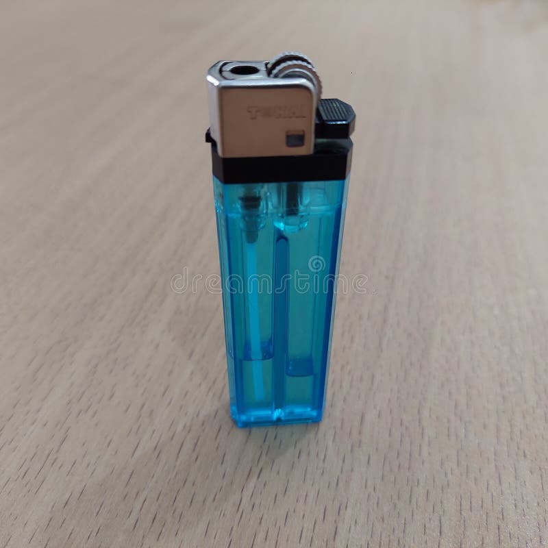 Blue Gas Lighter that is Refillable and Easy To Carry Stock Image ...