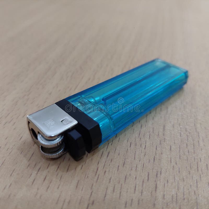 Blue Gas Lighter that is Refillable and Easy To Carry Stock Image ...