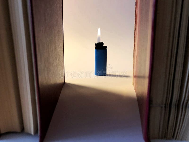 Blue Gas Lighter on a White Background Stock Photo - Image of burn ...