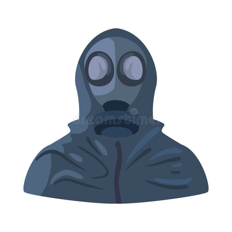 Blue Gas Mask Biohazard Suit Stock Illustration - Illustration of ...