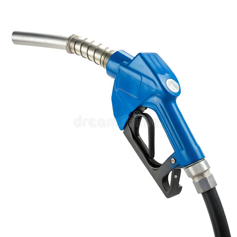 Blue Gas Pump Nozzle Isolated on White Background Stock Illustration ...