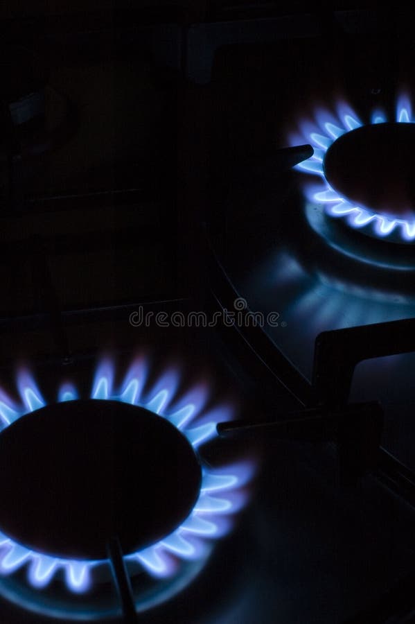 Blue Gas Stove, Propane Flame Stock Image - Image of food, abstract: 588887