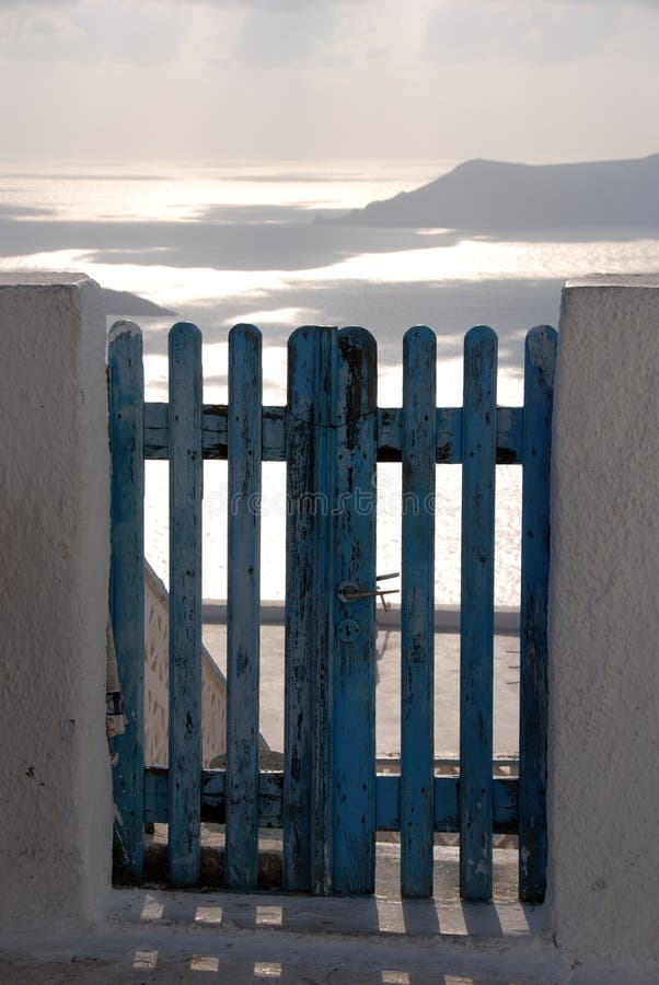 Blue Gate stock image. Image of agean, greek, europe, wooden - 3345587