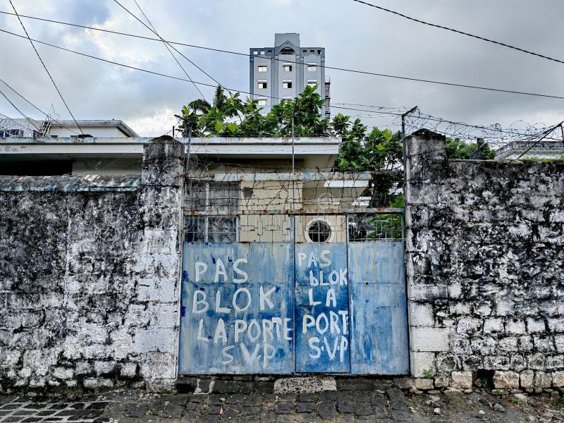 Blue Gate in the Capital of Mauritius Port Louis. Editorial Stock Image ...