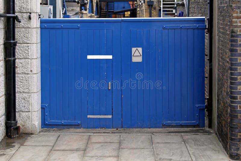 Blue Gate stock image. Image of gate, closed, architecture - 129170573