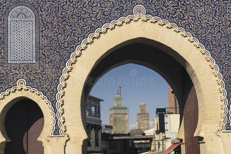 The Blue Gate in Fes, Morocco Stock Photo - Image of arabia, imperial ...