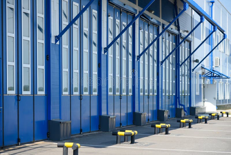 Blue Gate of the Garage Box of the Fire Station Stock Image - Image of ...