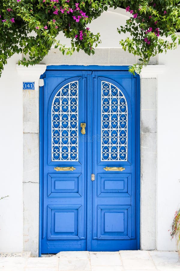 Blue Gate of a House in Bodrum, Turkey Stock Photo - Image of tourism ...
