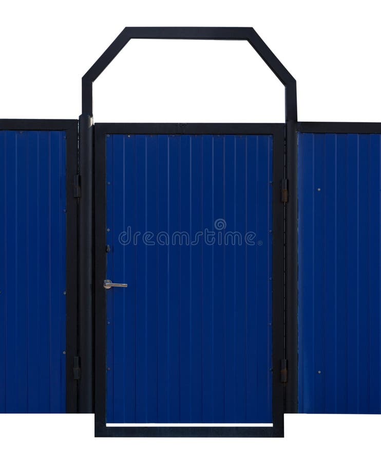Blue gate isolated stock image. Image of object, board - 67368779