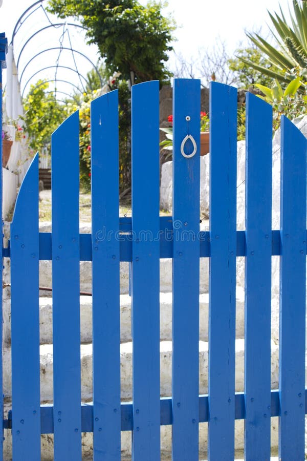 Blue gate stock image. Image of color, rustic, closed - 42492113