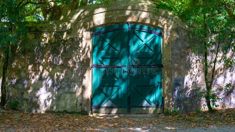 Blue Gate in the Wall from the Interior of the Enclosure Garden in the ...