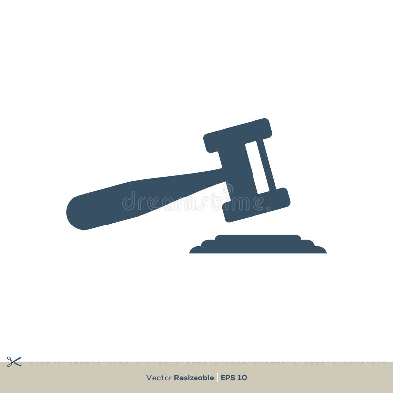 Blue Gavel Icon Vector Logo Template Illustration Design Stock Vector ...