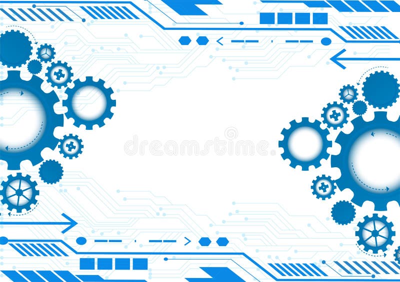 Blue Gear Abstract Vector Background with Copy Space Stock Vector ...