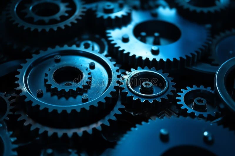 Blue Gear Background. Generative AI Stock Illustration - Illustration ...