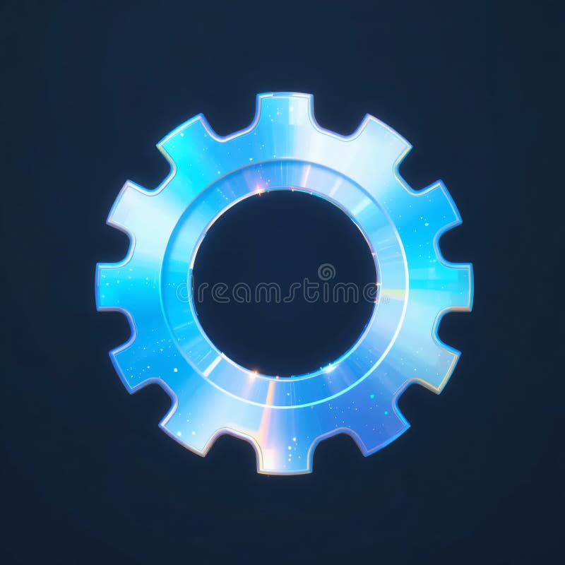 Blue Gear Logo Isolated on White Background Stock Illustration ...