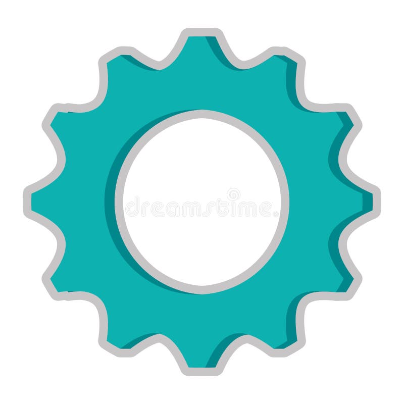 Blue big gear icon cartoon stock vector. Illustration of machinery ...