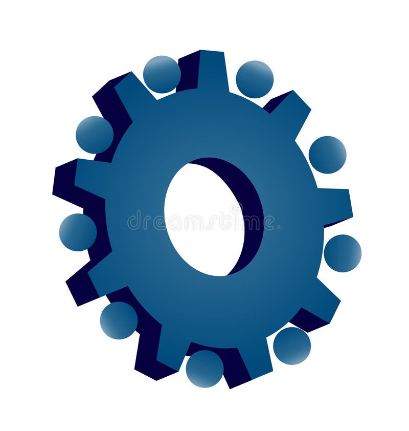 Blue gear setting icon stock vector. Illustration of circle - 121531366