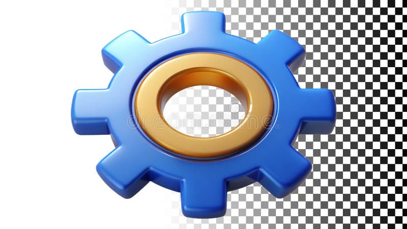 Blue Gear Settings 3D Icon, Options Symbol for Tech and UI Designs. Png ...