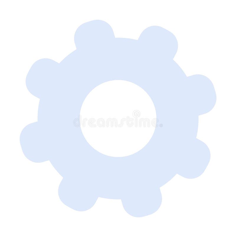 Blue Gear Shape with Multiple Rounded Edges on White Background Stock ...
