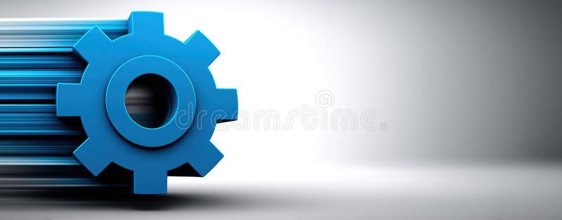 Blue Gear Symbolizing Sales Efficiency and Speed is Depicted in Motion ...