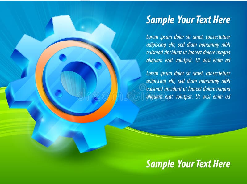 Blue Gear Logo Isolated on White Background Stock Illustration ...